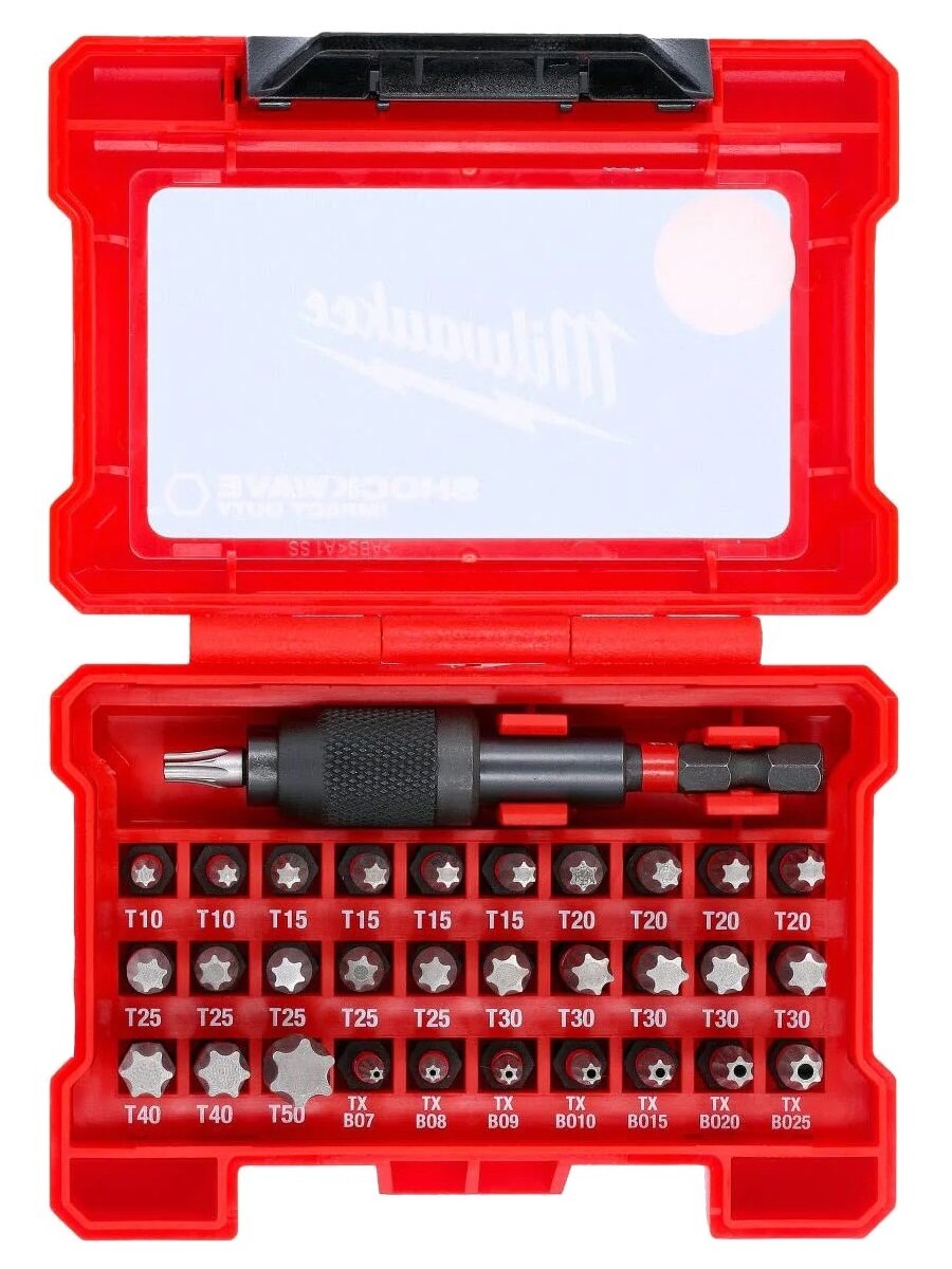 Набор бит Milwaukee Shockwave 32шт в пластиковом кейсе (4932471586)