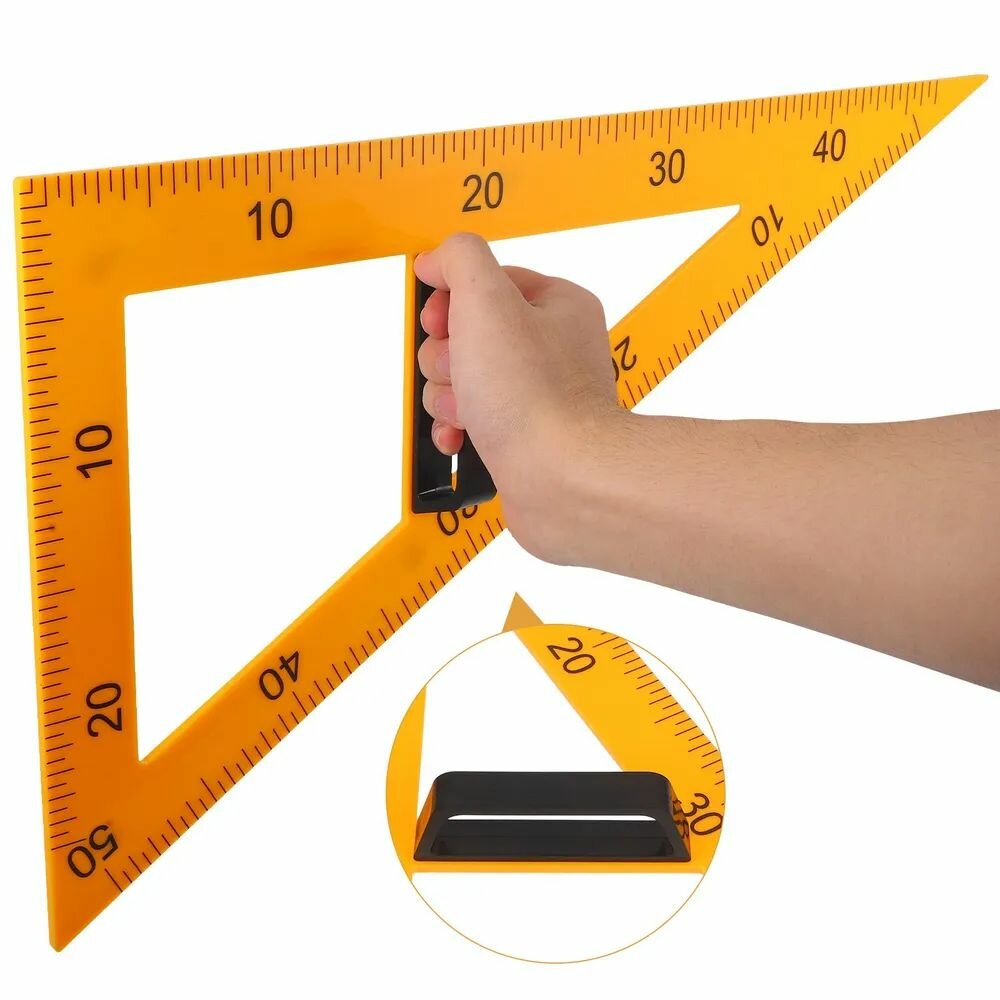 Желтый магнитный треугольник из прочного пластика для учебных целей с ручкой