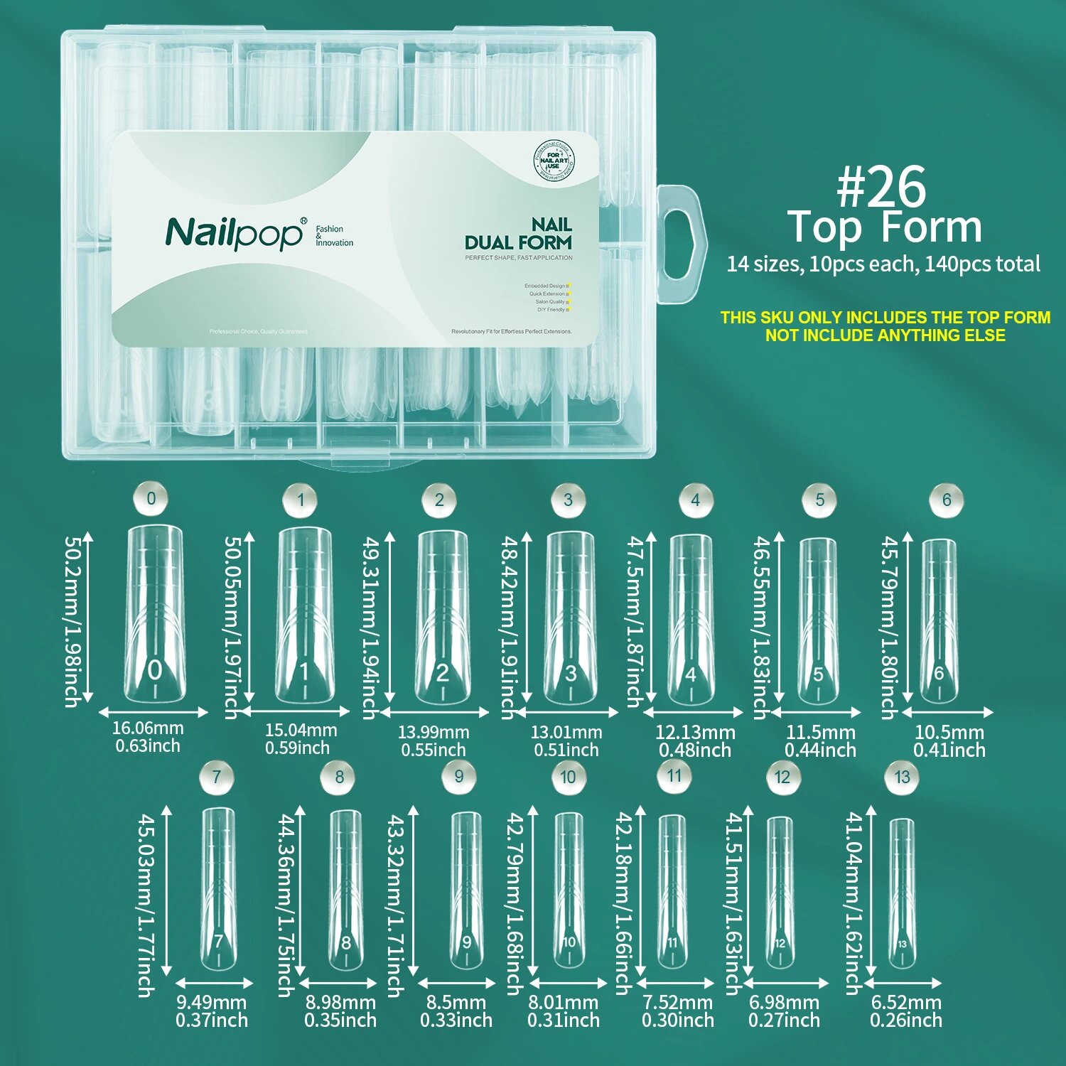 Nailpop Dual Forms SWT-001-140, 140 шт