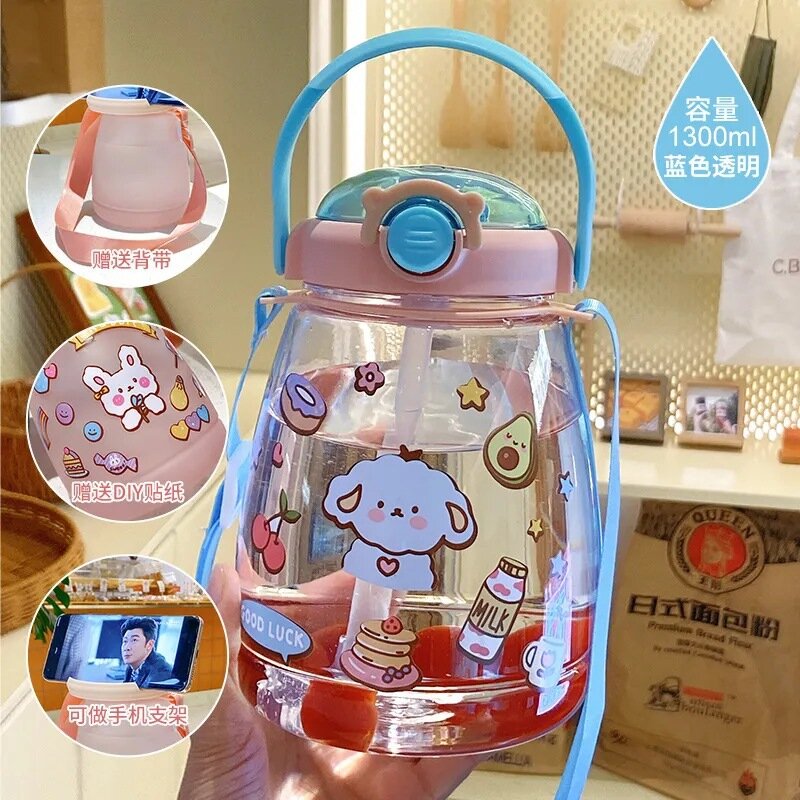 Детская чашка для воды большой емкости для девочек, Высококачественная пластиковая чашка в стиле InStyle, большая