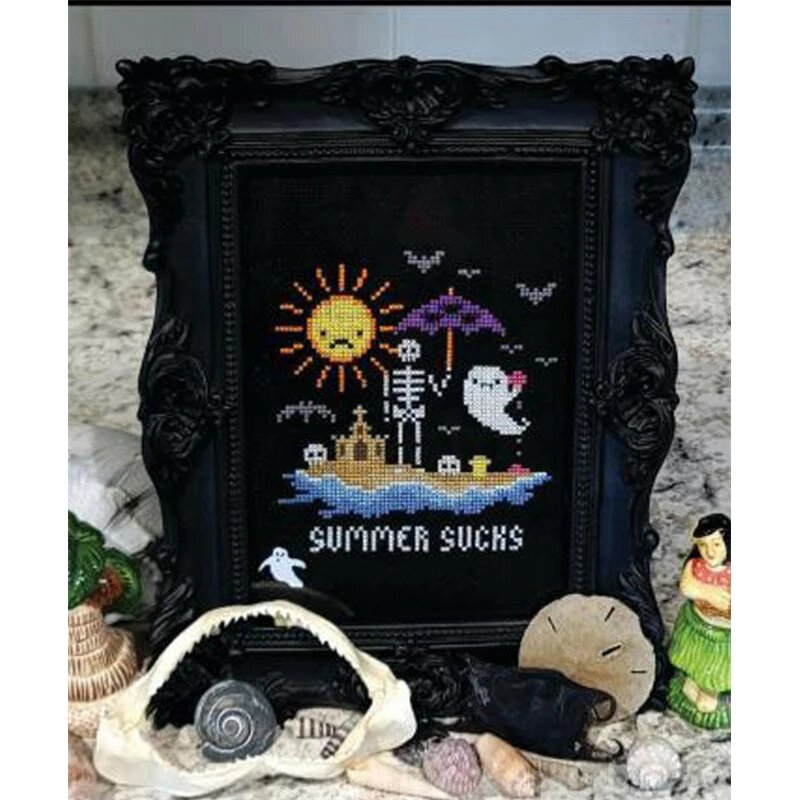 Набор для вышивки крестиком XIUSPRING «Картина», черный, хлопок 18ct Black