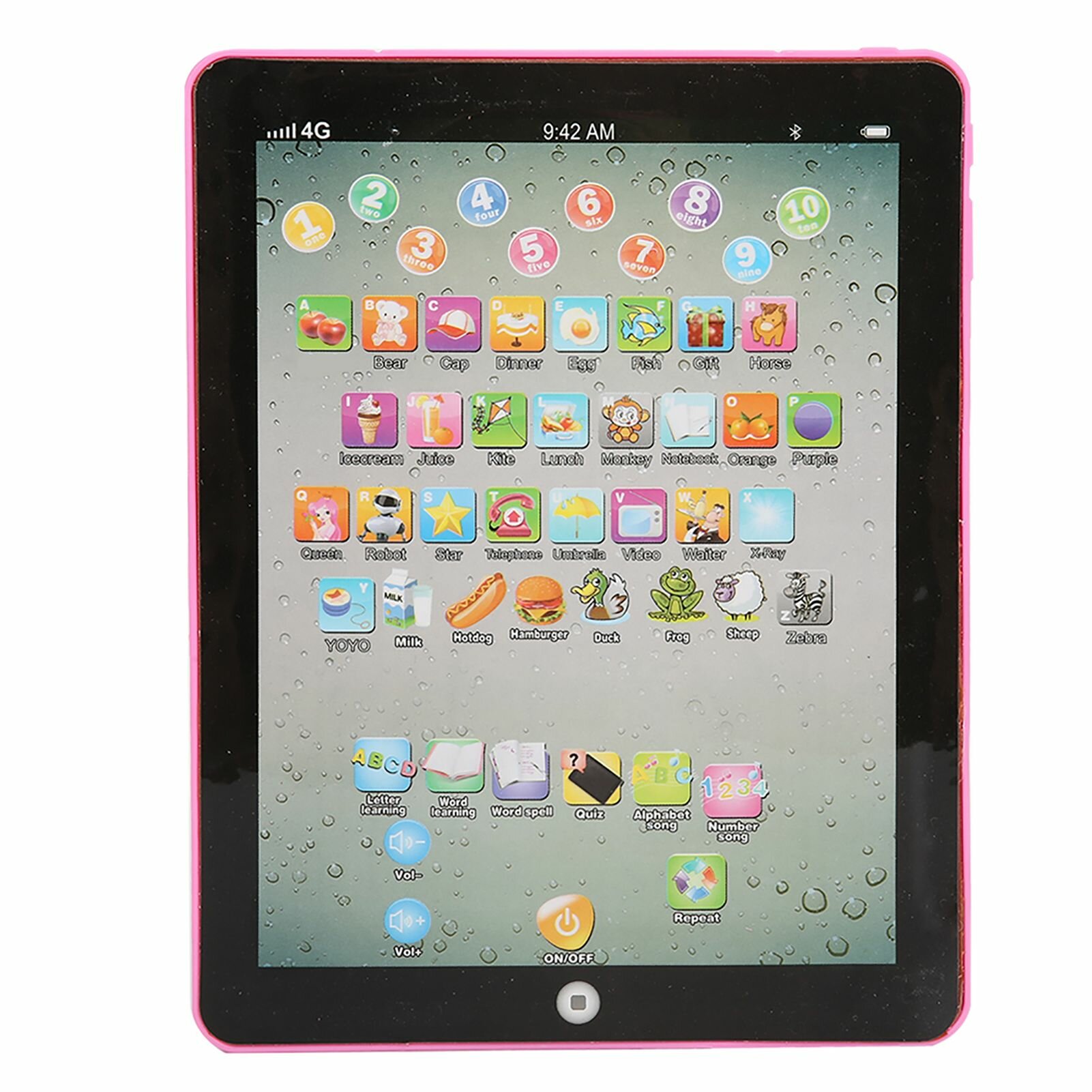 Детская планшетная игрушка, китайско-английская обучающая, розовая