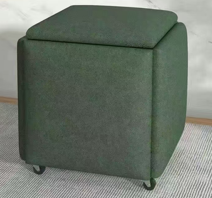 Пуфик-трансформер «5 в 1», микровелюр, металлический каркас, 35x35x35 см темно-зеленый