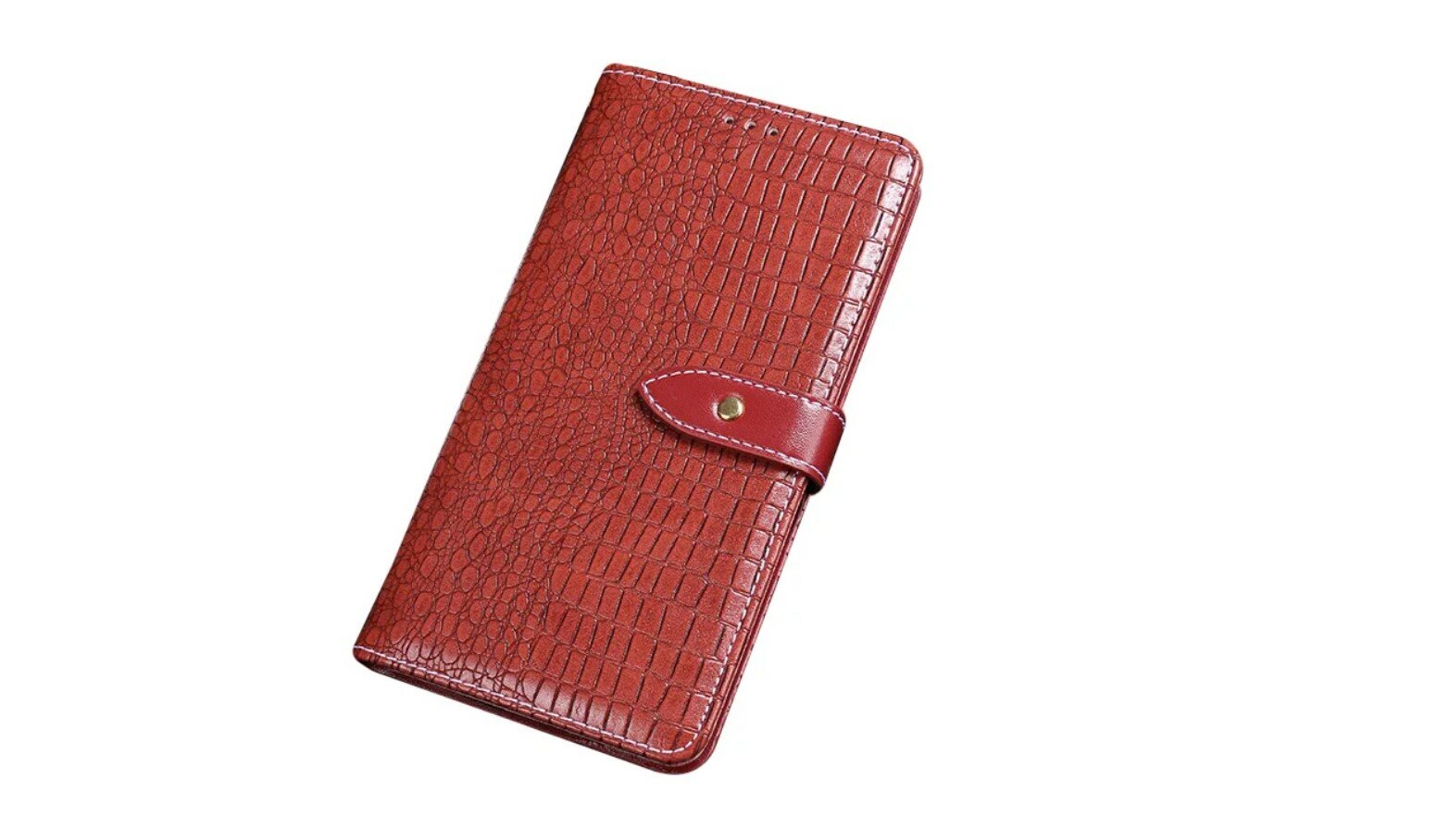Чехол-книжка MyPads для Redmi Note 9S / Redmi Note 9 Pro / Pro Max с фактурной прошивкой рельефа кожи крокодила красный