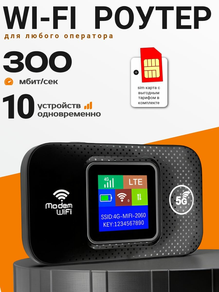 Роутер WiFi с сим картой; модем для сим карты