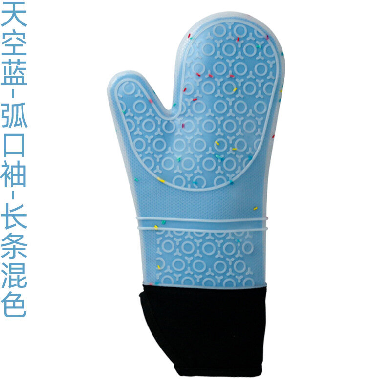 [Девять лайков] Круглые утолщенные двухпальцевые силиконовые микроволновые печи с термоизоляцией Практические перчатки