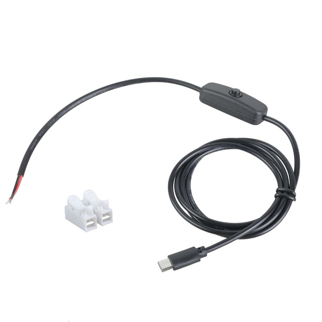 Кабель для зарядки 5V DC с клеммами, 1.2m