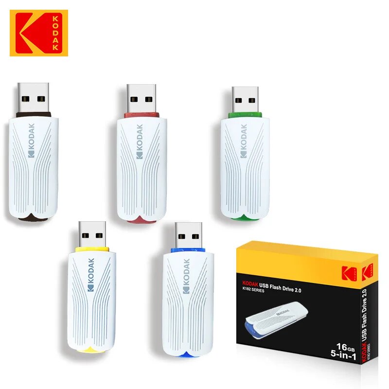 5 цветов/лот, USB-флеш-накопитель Kodak 2.0, 16 ГБ, высокоскоростной U-диск, универсальное портативное хранилище с поддержкой нескольких устройств