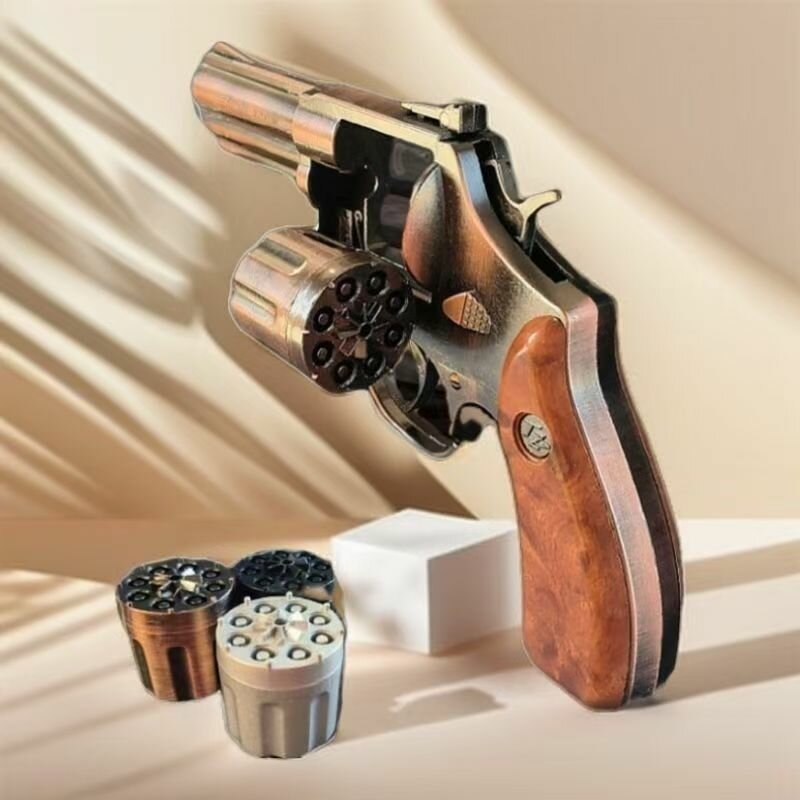 Пистолет металлический с кобурой, пугач 360 пистонов в комплекте, стальной