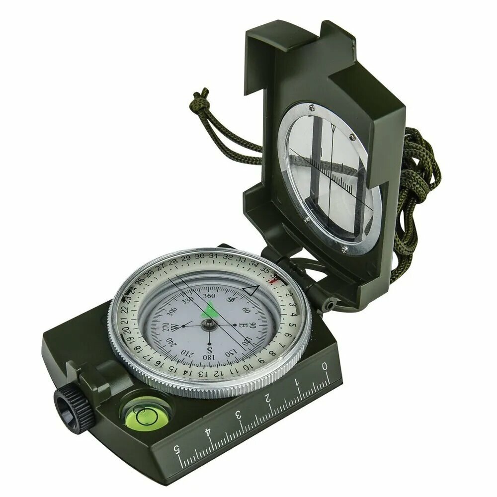 Компас армейский Levenhuk Army AC10, жидкостный, с визиром, угломерной шкалой, встроенным пузырьковым уровнем