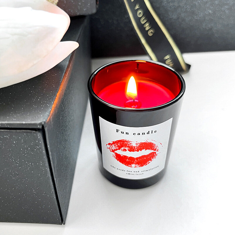 Красные губы, низкотемпературная свеча, безопасный воск, ароматерапия, стеклянная чашка, для новичков, романтический флирт, восковая капля