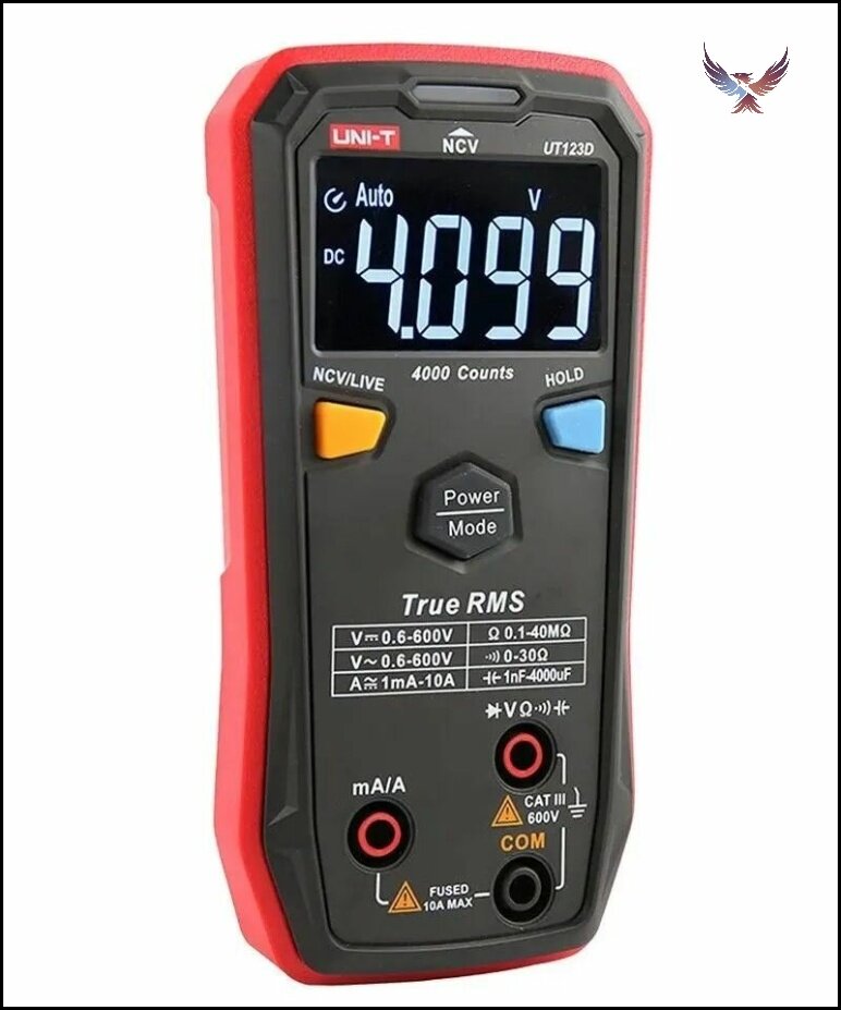 Мультиметр UNI-T UT123D, NCV функция, подсветка экрана, батарейки AAA