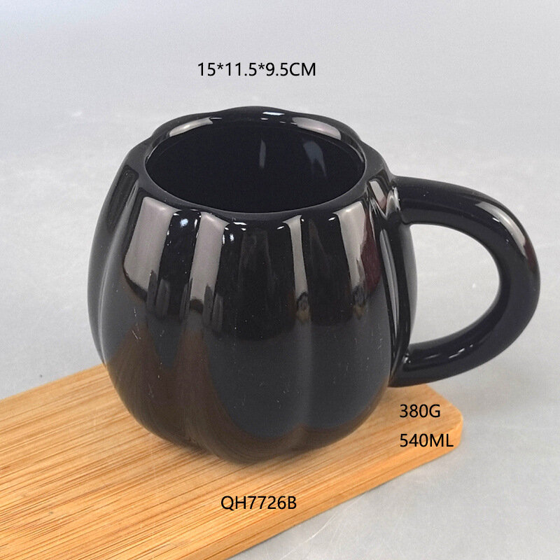 Керамическая кружка на Хэллоуин, стакан в форме тыквы, керамическая кофейная кружка с логотипом.