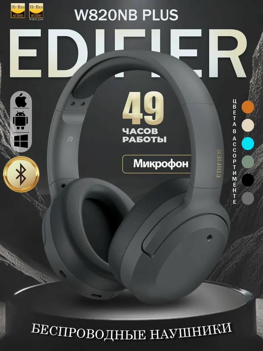 Беспроводные наушники Edifier W820NB PLUS, версия CN, серый