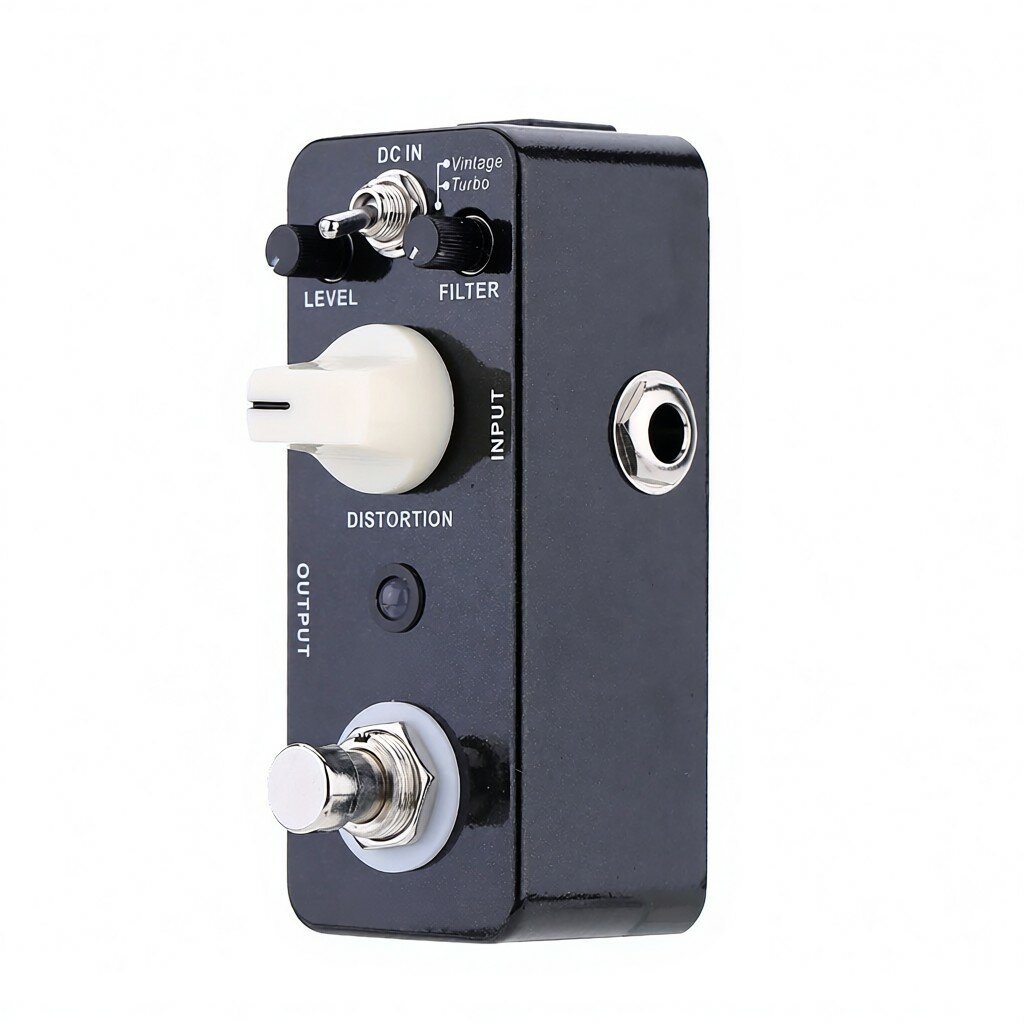 Mooer Black Secret Micro Mini Distortion Electric Guitar Effect Pedal True Bypass, 2 Working Modes Vintage Turbo, Level Filter Distortion Controls, Aluminum Alloy Case, 9V DC Power, 9*3.5*3.2 cm, 150g, Package Includes 1 Pedal 1 User Manual English