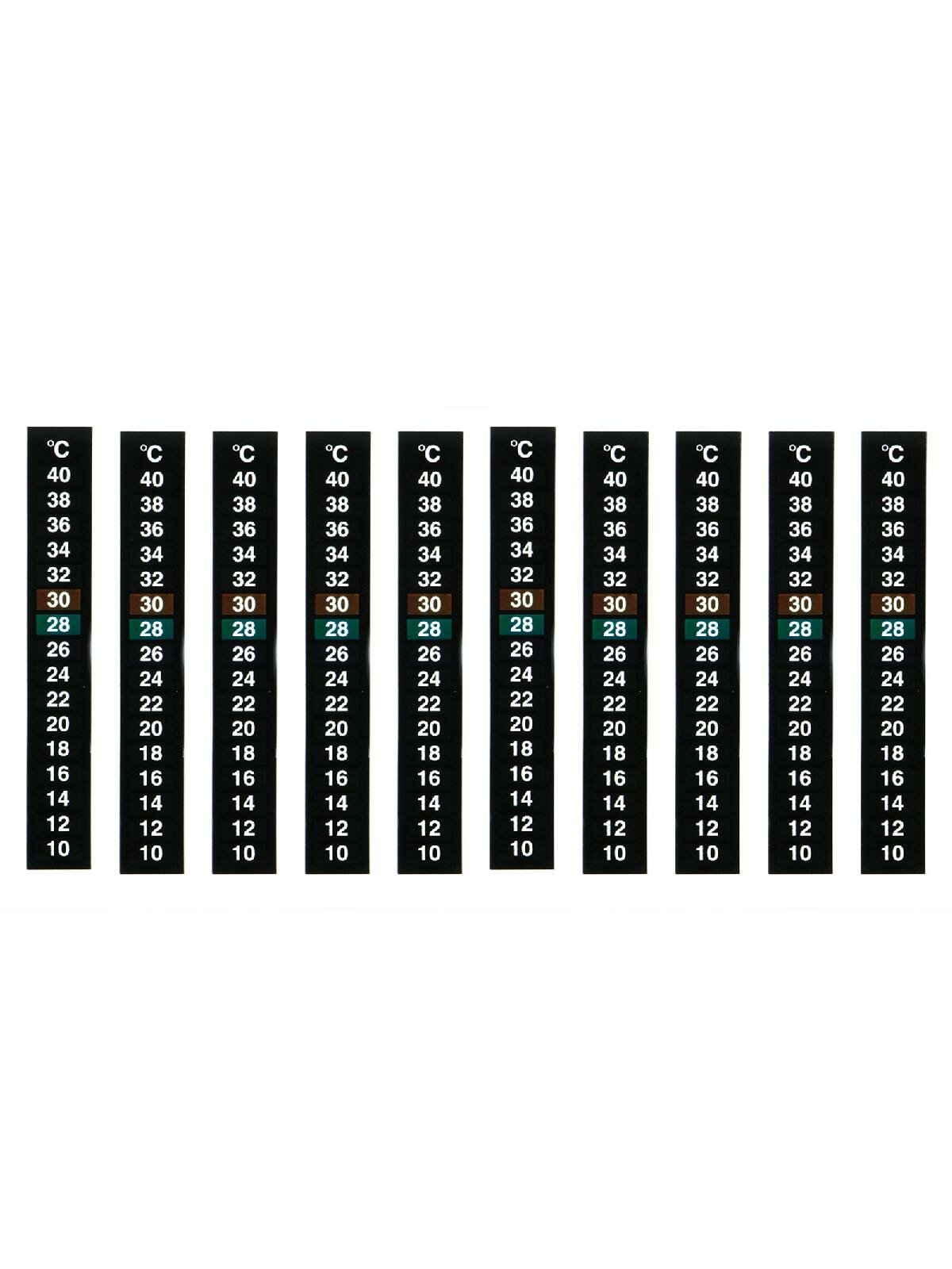 10шт Наклеиваемых полосок термометра, Многоцелевая наклейка температуры 10-40 ° C