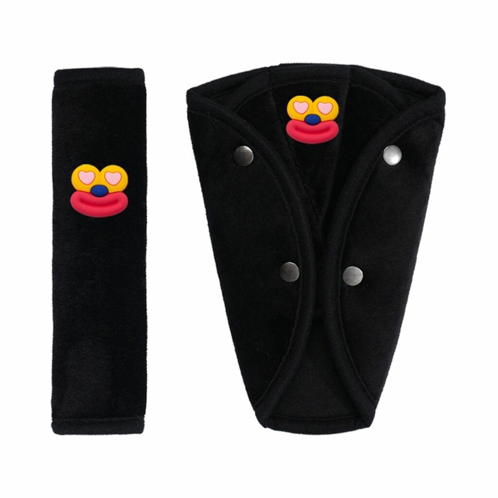 Детские плечевые накладки для защиты шеи от удушения ремнем безопасности-черно-красная пара big mouth