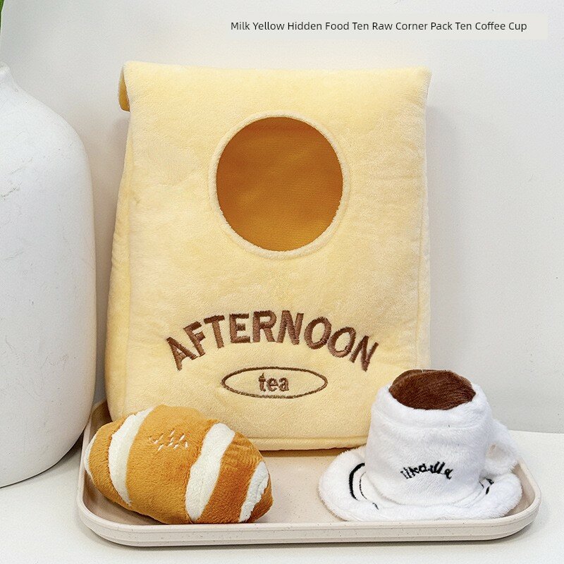 Новая игрушка для собак: плюшевый кусок хлеба для жевания и прорезывания зубов, со звуком, для игр с поиском корма, в