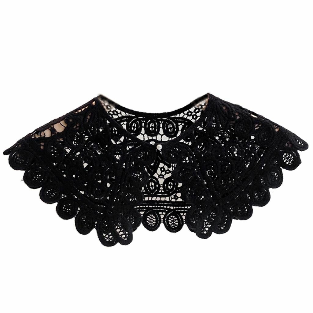 Элегантная кружевная накидка с жемчужными пуговицами, Черный