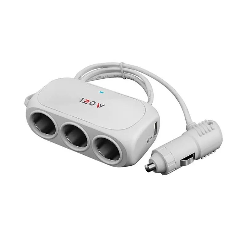 Разветвитель автомобильного прикуривателя с 3 гнездами, Двойной USB LED Автомобильное быстрое зарядное устройство, 120 Вт, 12 В, 24 В, Адаптер автомобильного зарядного устройства для iPhone GPS Dashca