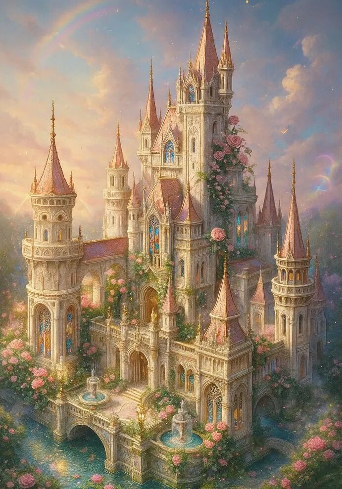 Алмазная Картина "Великолепный Замок" 40х50 См Алмазная Вышивка / Картина Стразами Подарков