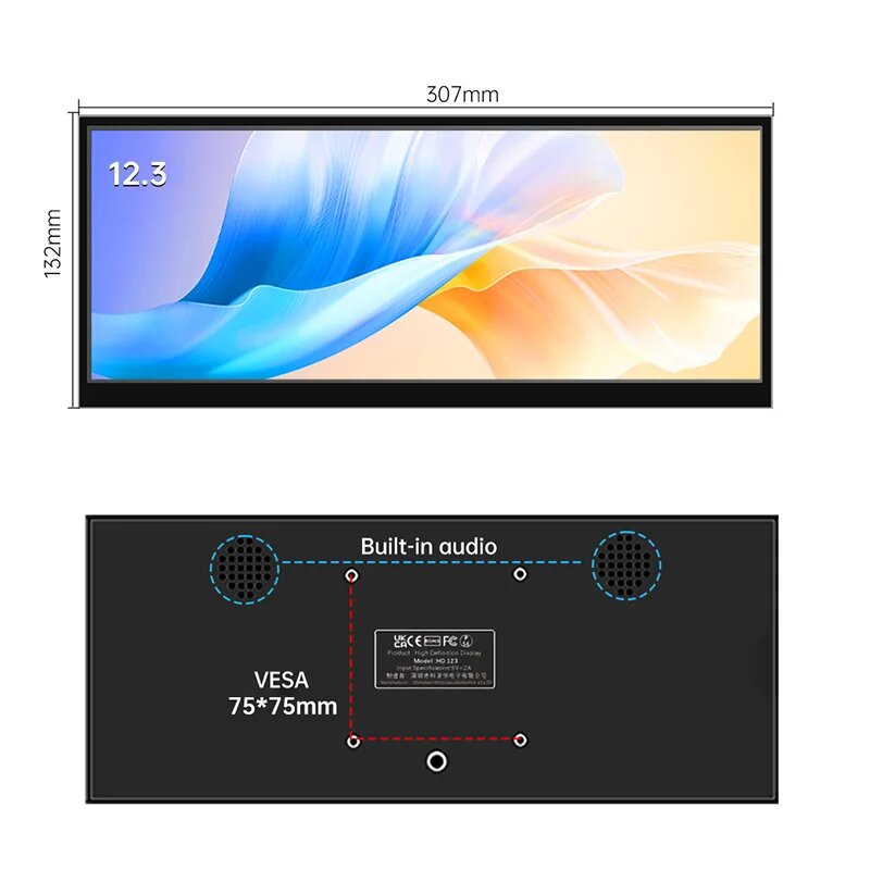 Монитор Prechen 12,3 дюйма 12.3 inch non touch