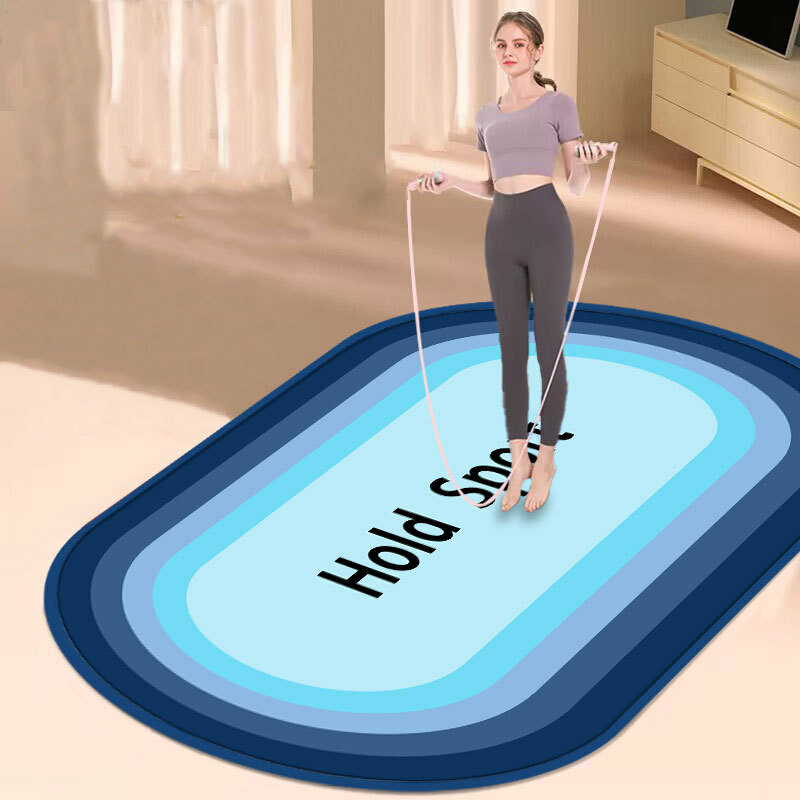 Йога-мат для домашнего использования, нескользящий, с амортизацией, звукоизоляционный мат, для тренировок в помещении, ультра тихий, утолщенный кристальный бархатный напольный мат, увеличенный и расширенный