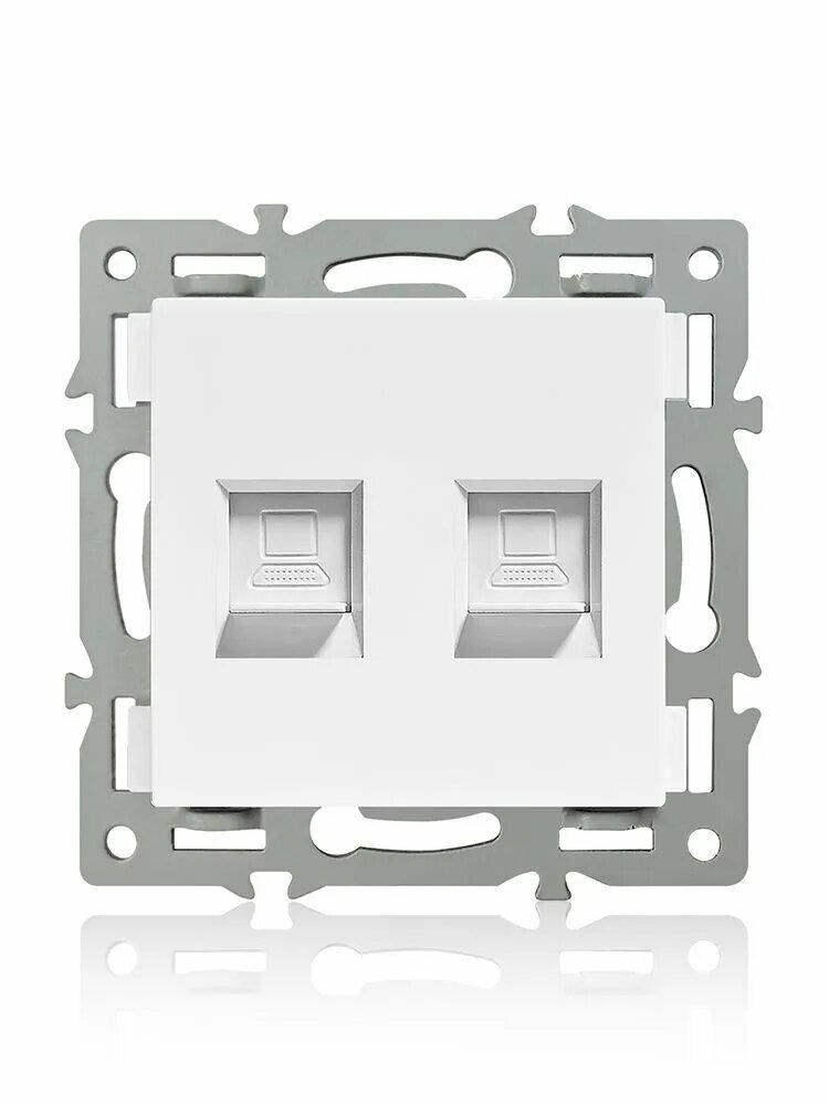 Розетка интернет двойная, белая