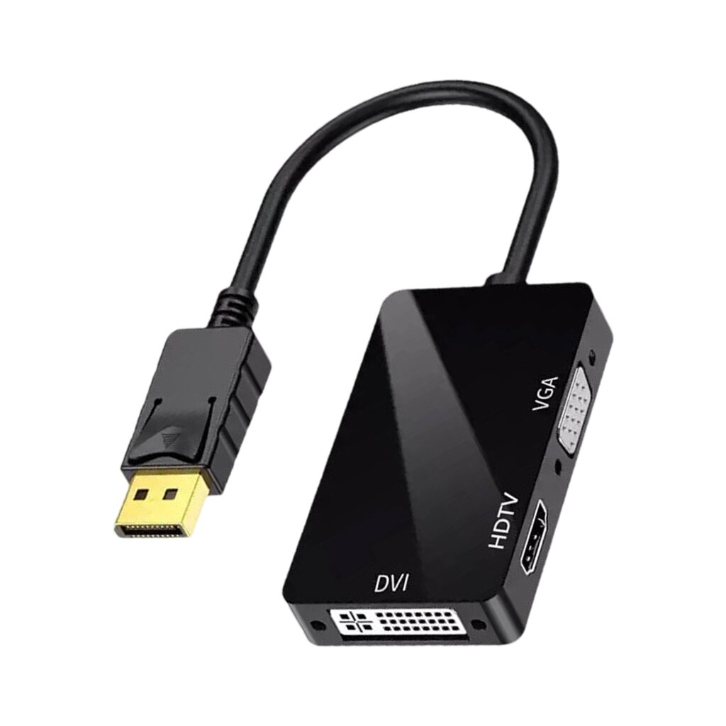 3 в 1 Кабель-Адаптер DisplayPort для HDTV VGA DVI 1080P Кабель-Конвертер DisplayPort для ПК, Ноутбуков, ТВ-Проекторов, Мониторов