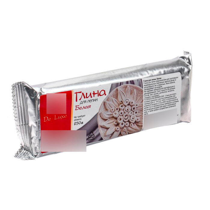 Глина для лепки, 250 г, не требует обжига, белая, 2 шт.