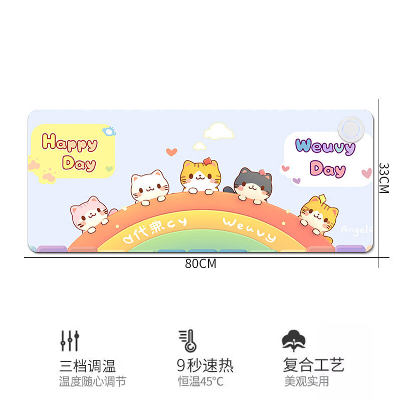 Нагреваемая мышь, коврик для стола с подогревом, интеллектуальный таймер постоянной температуры, офисный коврик из PU кожи, водонепроницаемый, подогреватель для рук, оптовая продажа