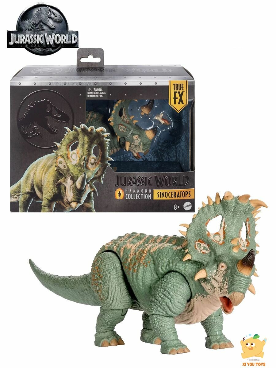 Интерактивная Игрушка Mattel Jurassic World Hammond Collection Sinoceratops / Модель Динозавра Дриозавра Из Коллекции Коллекция Хэммонд, Подходит Для Детей Старше 8 Лет