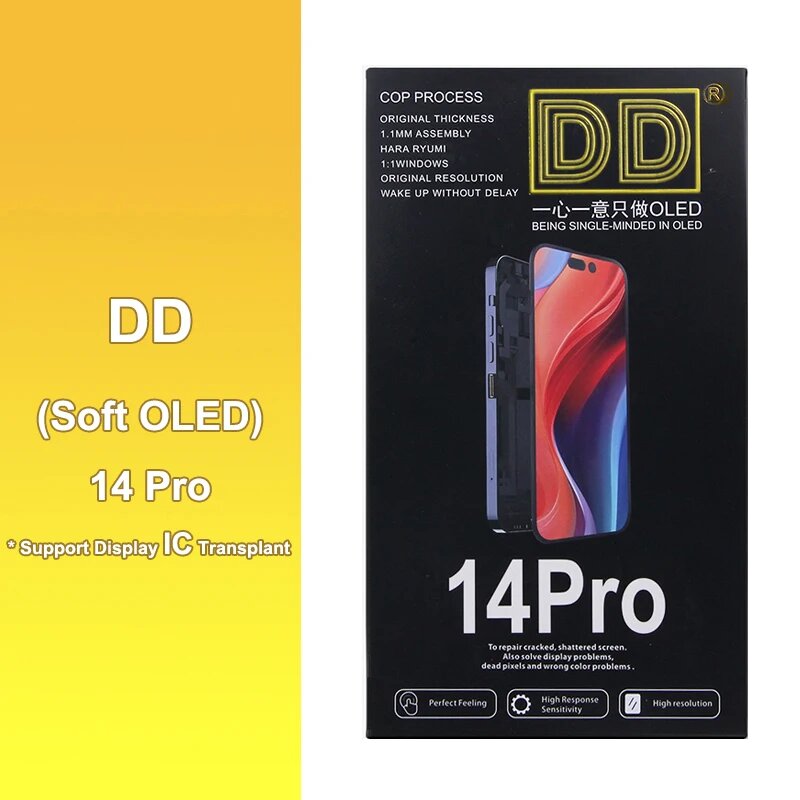 DD OLED-экран для iPhone 12, 13, 14, 15, 16, 16e Pro Max Plus, мини-ЖК-дисплей, замена дигитайзера сенсорного экрана в сборе