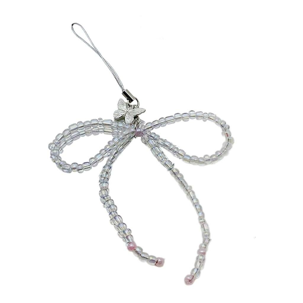 Брелок, Бантик из бисера, звезда, подвеска в виде бабочки, брелок для ключей, подвеска для мобильного телефона-бабочка