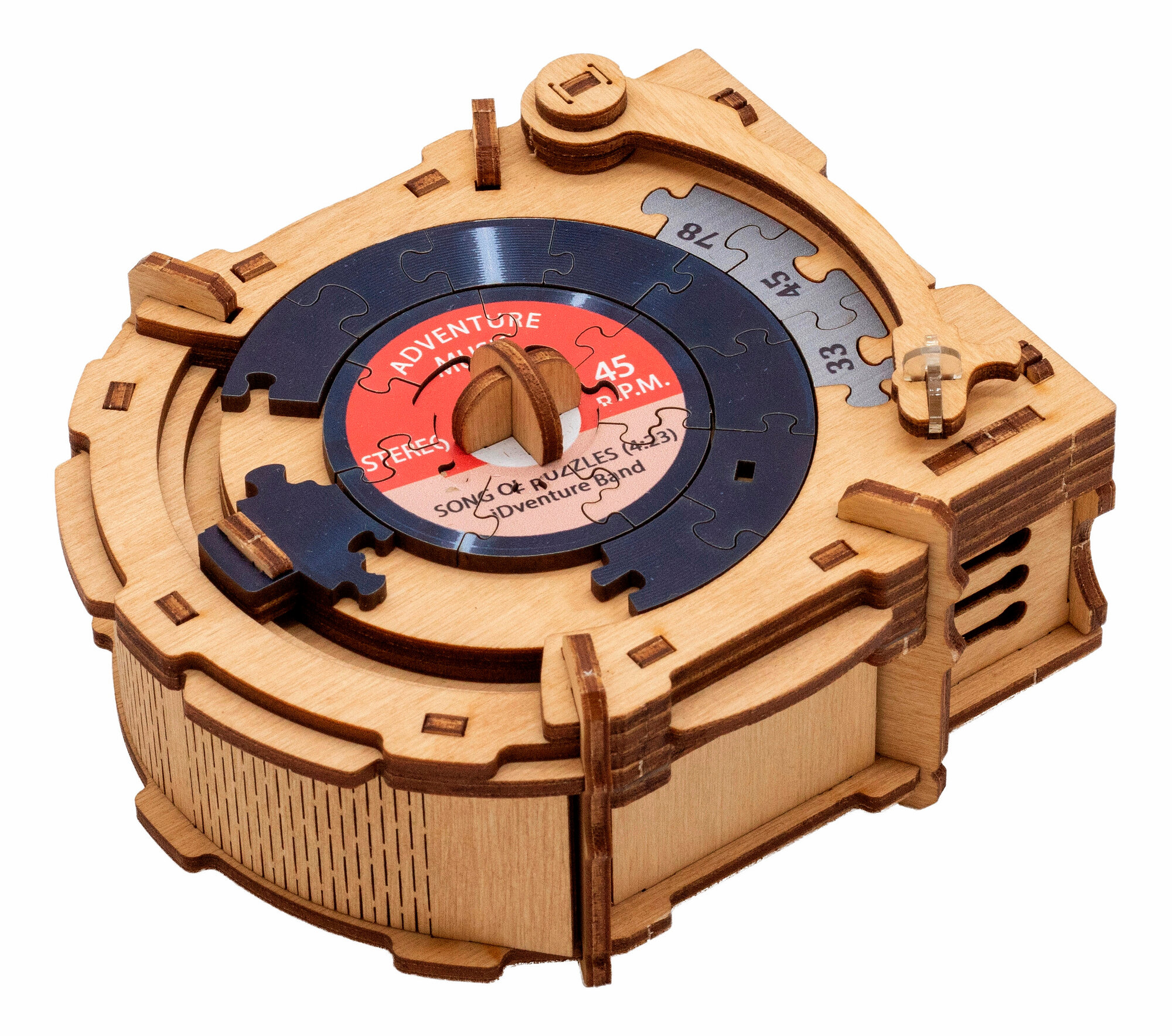 Головоломка "Квестбокс: Патефон" деревянная, шкатулка с кодовым замком и тайным хранилищем, 14+