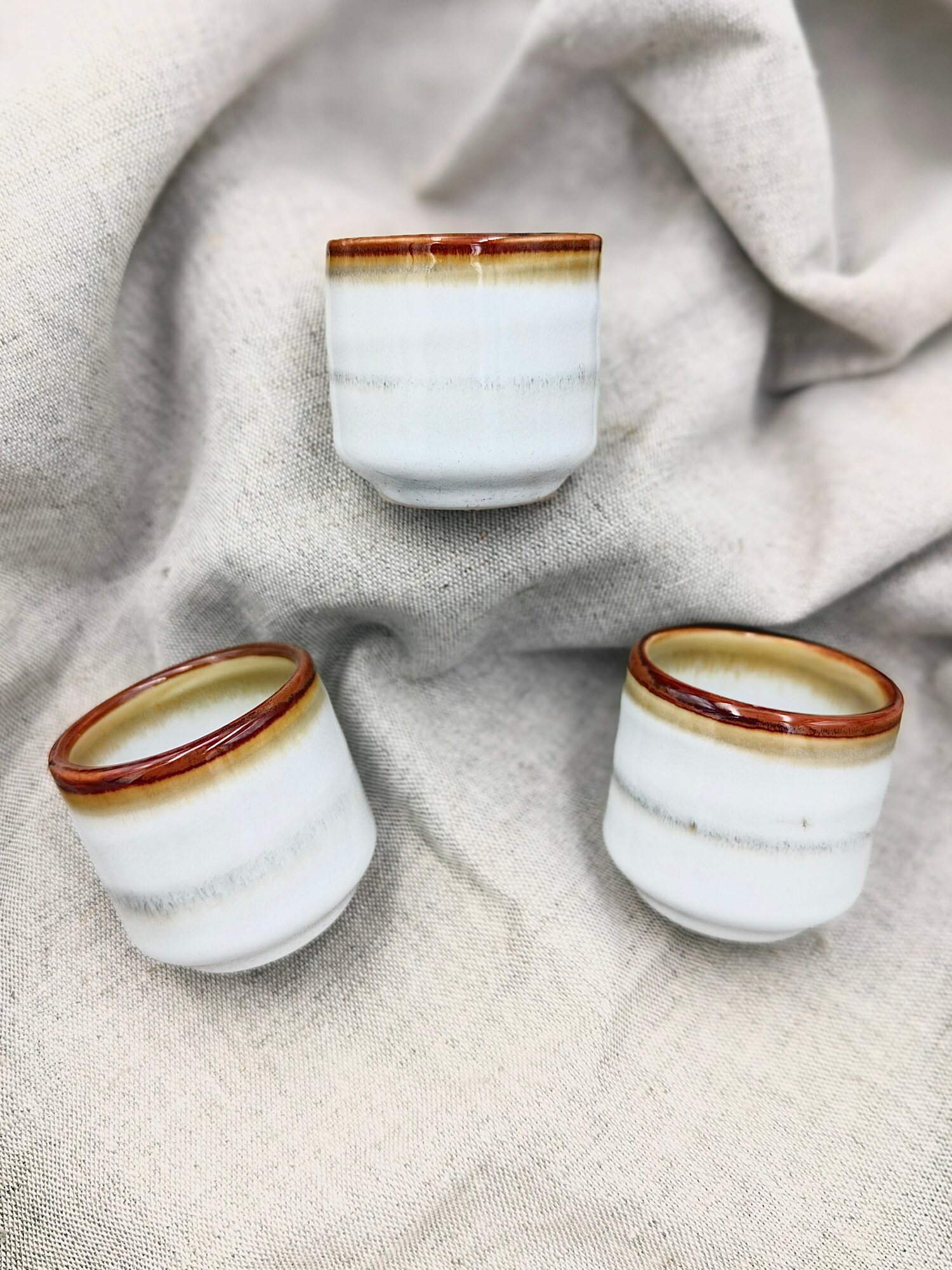 Набор для саке "TORI premium stack" керамика. Ручная работа. стопки 3х50 мл. Япония