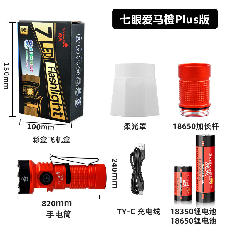 Миниатюрный портативный фонарь с высокой яркостью и дальним лучом, многофункциональный боковой свет, супер яркий, с клипсой, маленький фонарь, трехглазый маленький монстр