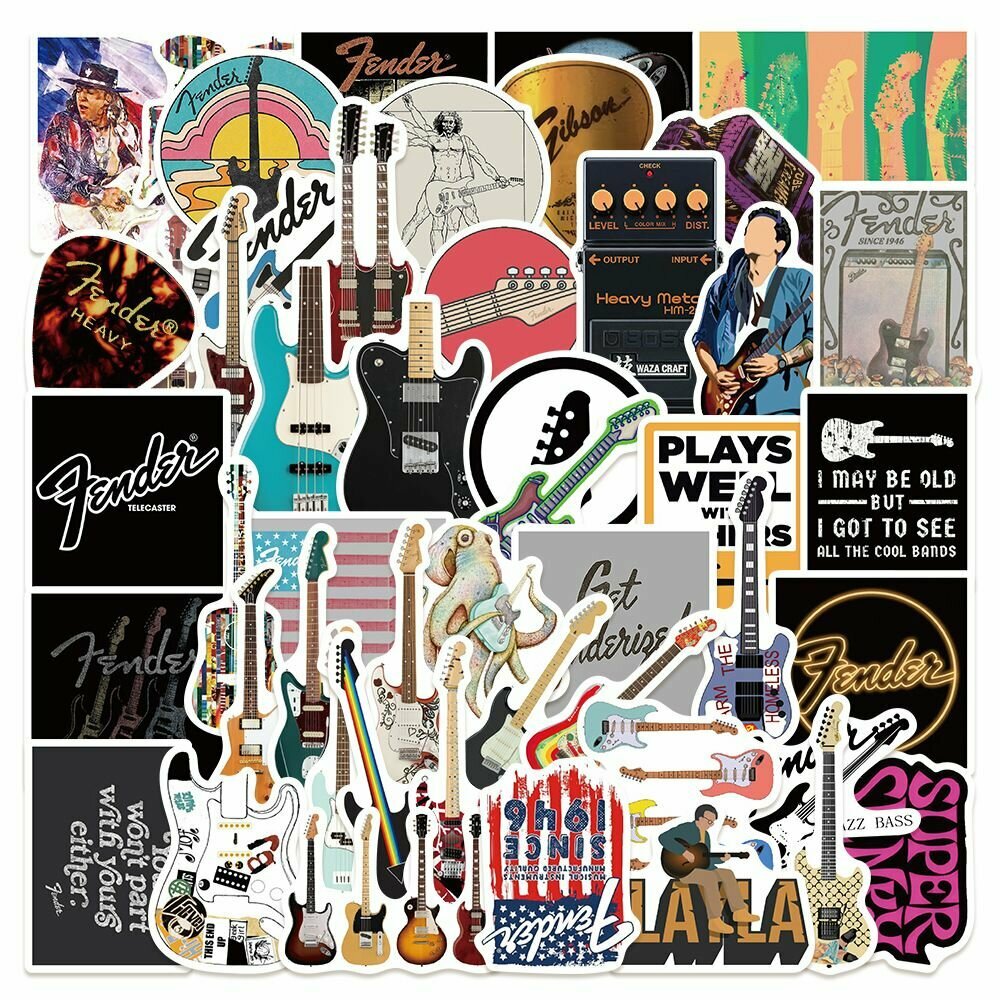 50 наклеек для гитары