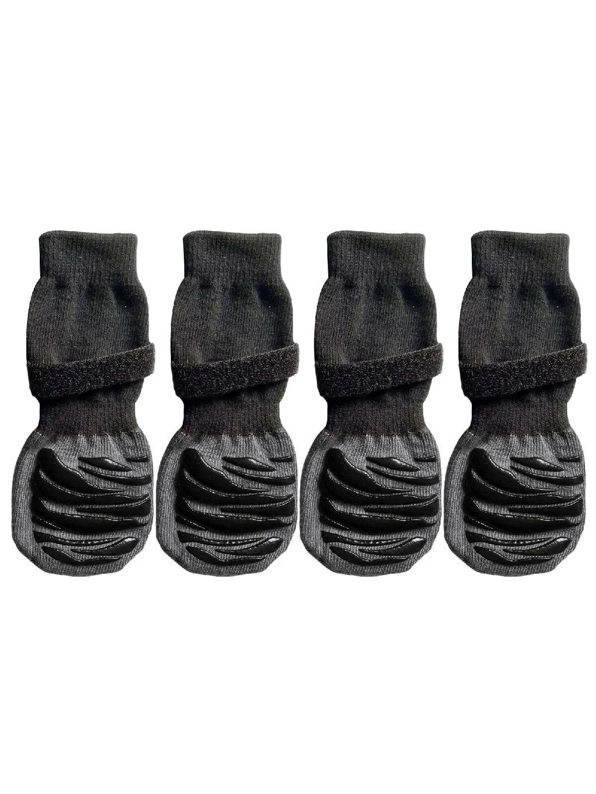 4шт Носки для собак Защитная обувь для собачьих лап Пинетки с рисунком лап