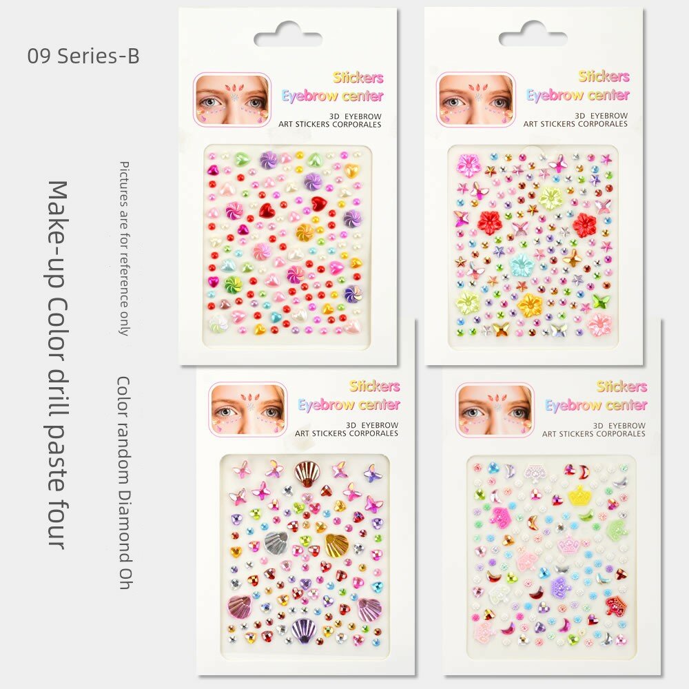 Детские наклейки для макияжа лица, наклейки для украшения на сцене принцессы с бриллиантами и кристаллами, драгоценными