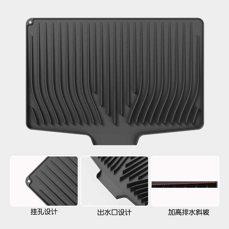 Силиконовый коврик для сушки на кухонной столешнице Amazon, силиконовый коврик для слива посуды, термоизоляционная доска для слива