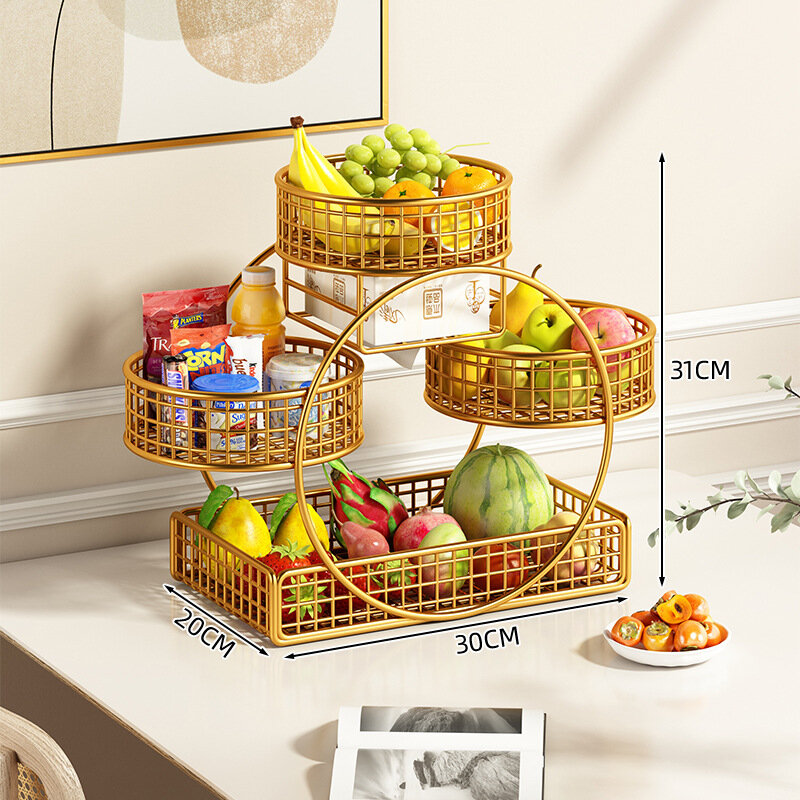 Фруктовая тарелка для гостиной, чайный столик, домашняя фруктовая тарелка, многоярусная стойка для хранения фруктов, тарелка для закусок, изысканная высококачественная корзина для хранения