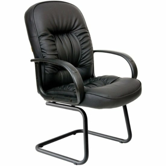 Конференц-кресло Focusnic VT_Конференц CH416-V полозья, ЭКОкожа черная