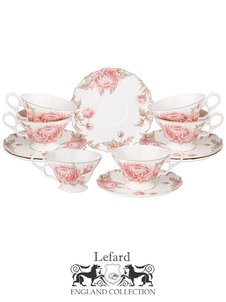 Чайный набор фарфоровый Lefard Астра, 12 предметов на 6 персон