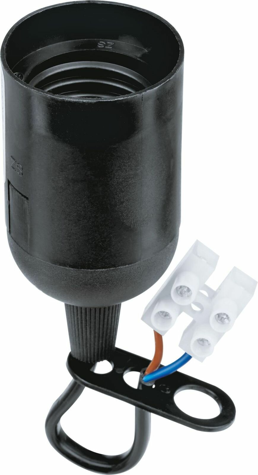 Патрон Navigator Group подвесной, цоколь Е27, провод, клеммная колодка, пластик, черный