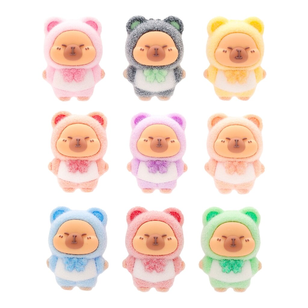 1 набор из 9, симпатичных стекающихся Капибал, милая зернистая кукла, настольное маленькое украшение, креативный подарок