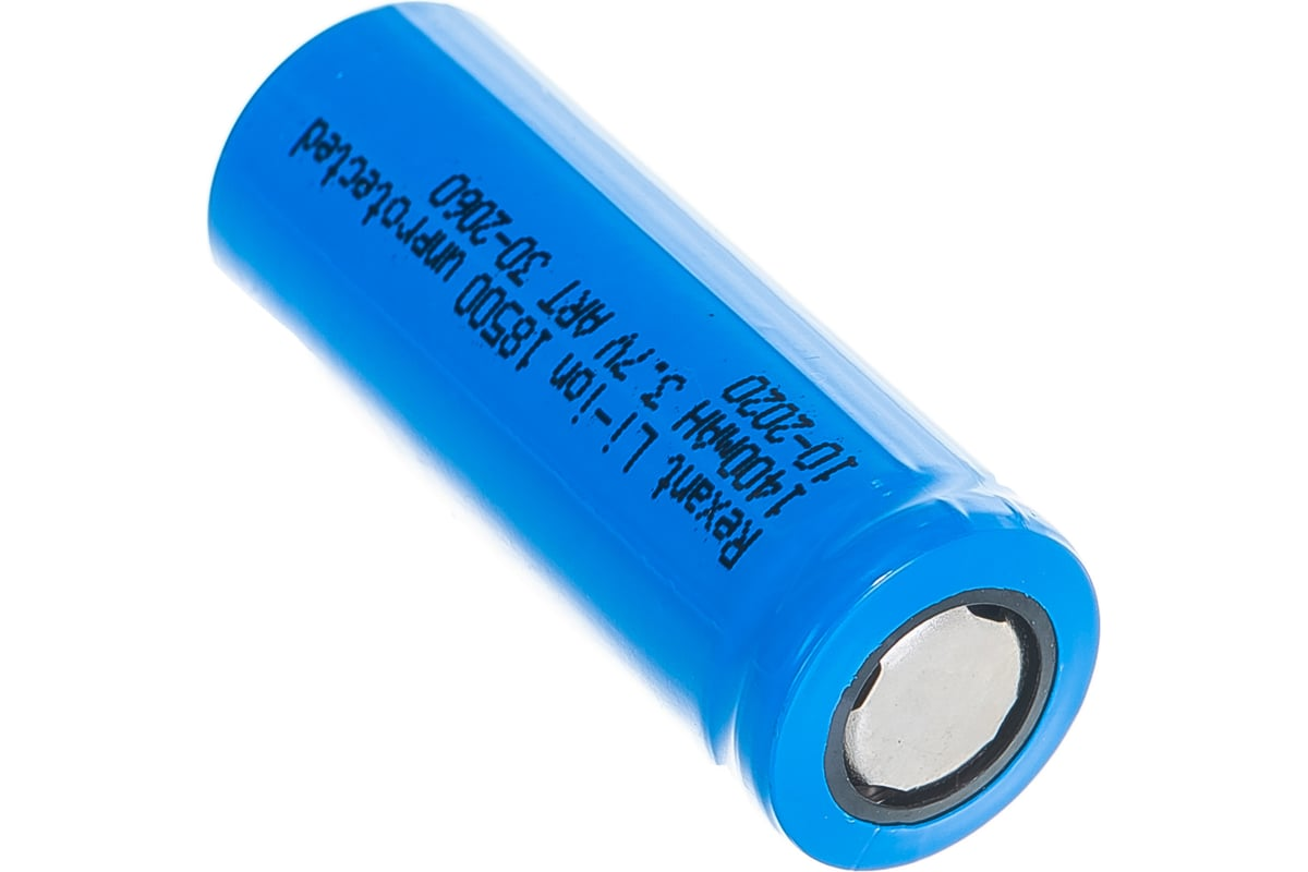 Аккумулятор Li-ion Rexant, 18500 unprotected, 1400 мАч, 3.7 В {30-2060} (1 шт)