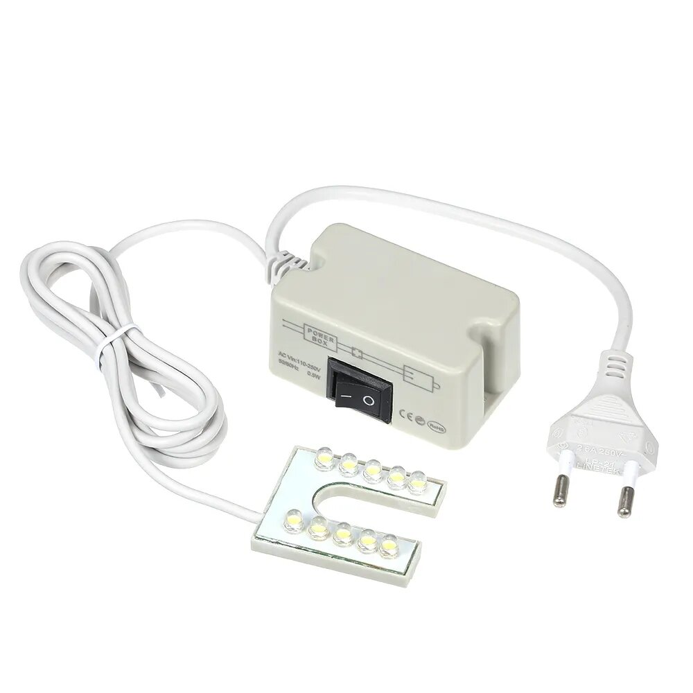 AC110-250V 2W 10LEDs U-образная лампа для швейной машины фиксированная