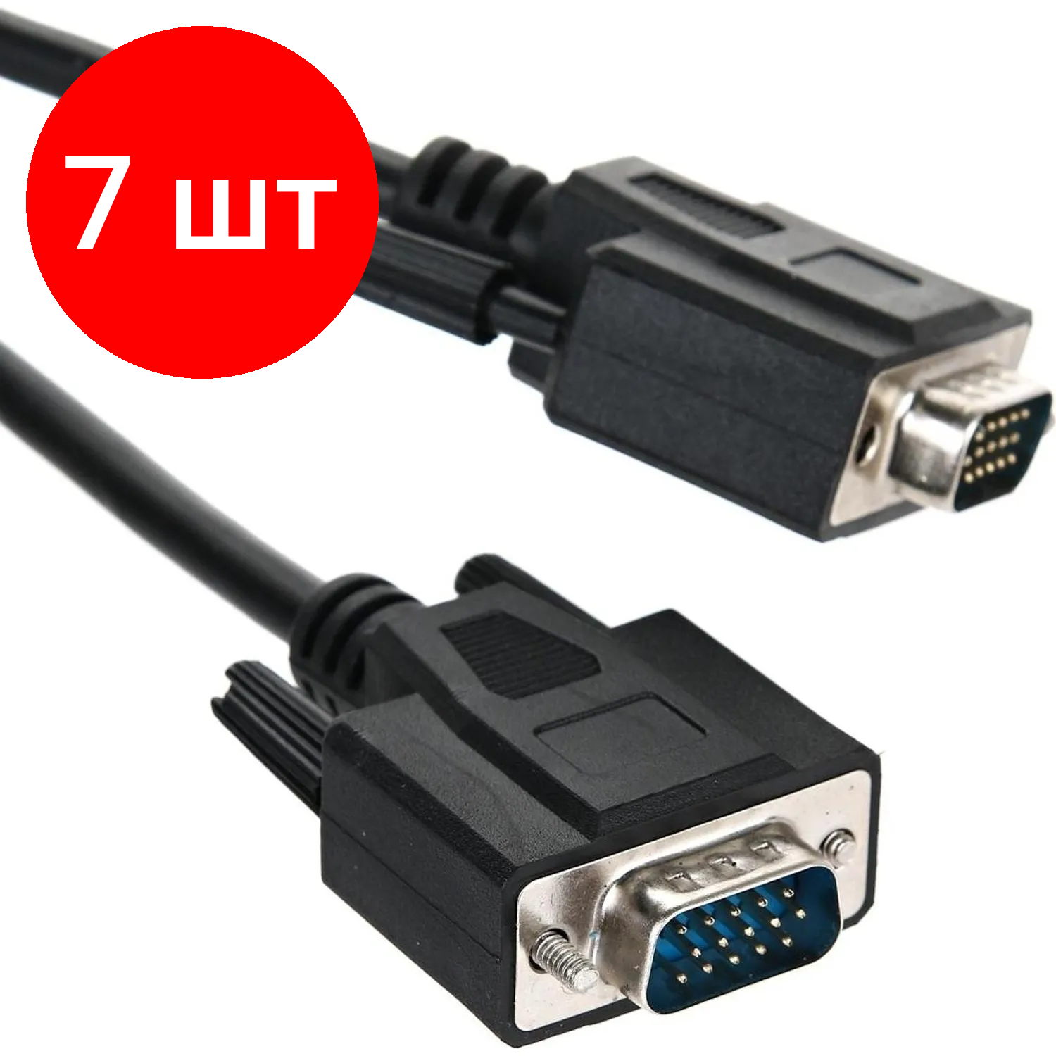 Комплект 7 штук, Кабель (соединит.) SVGA (15m/15m) 1.8m 2 фильтра TV-COM (QCG341AD-1.8M)