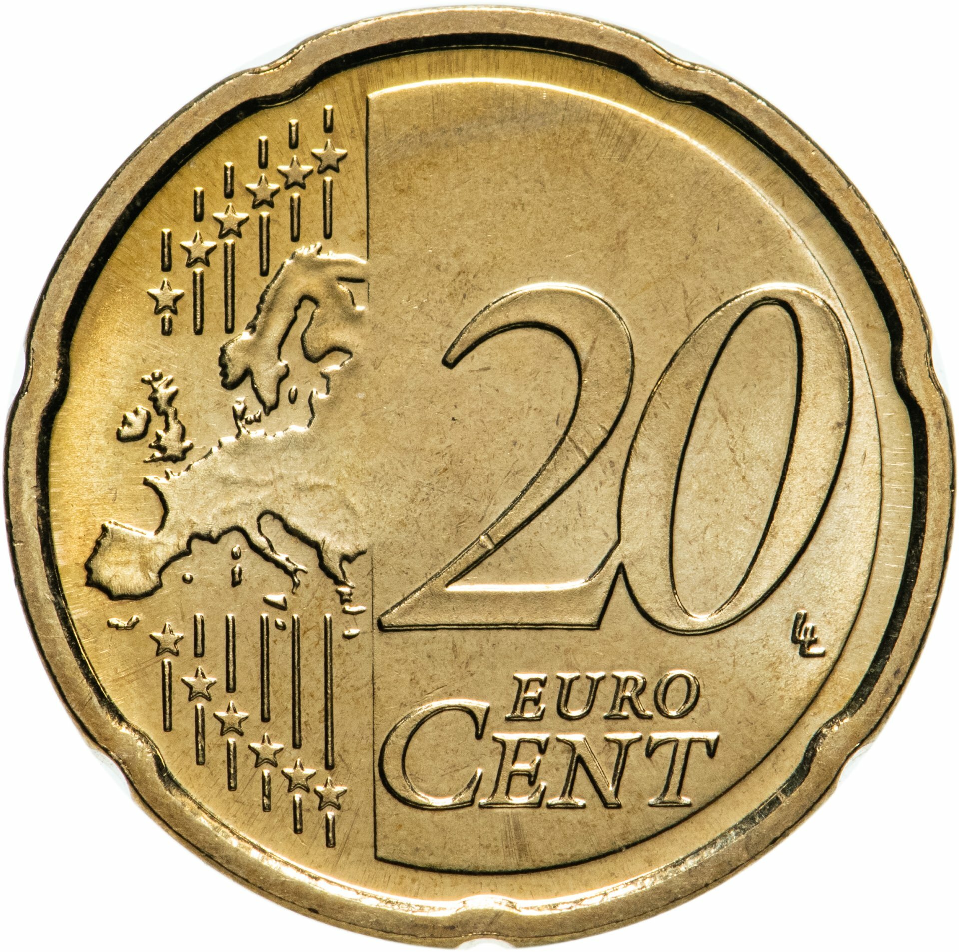 Германия 20 евроцентов 2010 двор D, Латунь, в сохранности UNC